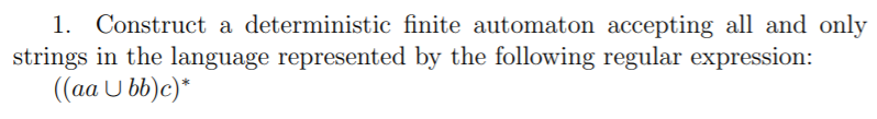 Solved Construct a deterministic finite automaton accepting | Chegg.com