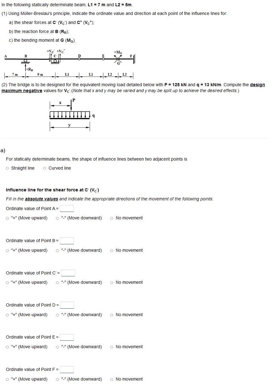 Solved In the following statically determinate beam, L=7m | Chegg.com