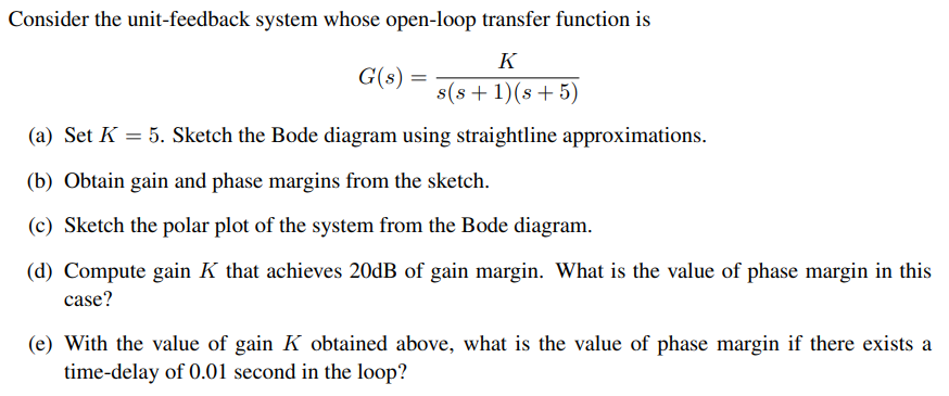 Solved Consider the unit-feedback system whose open-loop | Chegg.com