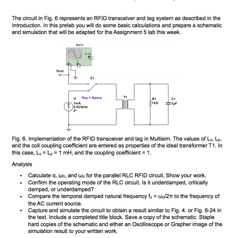 Solved The circuit in Fig. 6 represents an RFID transceiver | Chegg.com