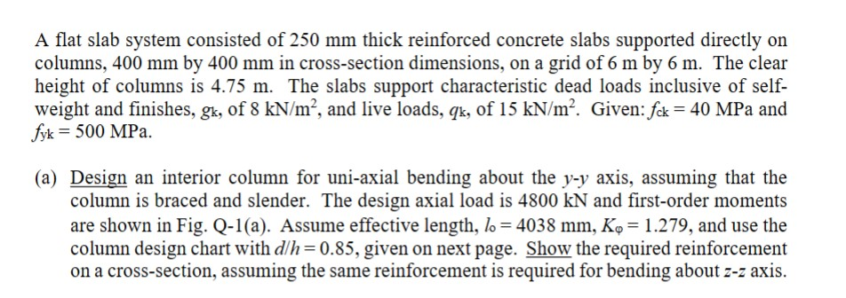 Solved All dimensions are in mm.A flat slab system consisted | Chegg.com