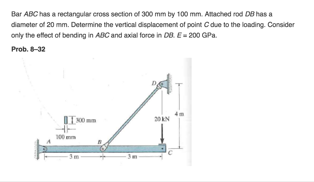Solved Bar ABC has a rectangular cross section of 300 mm by | Chegg.com