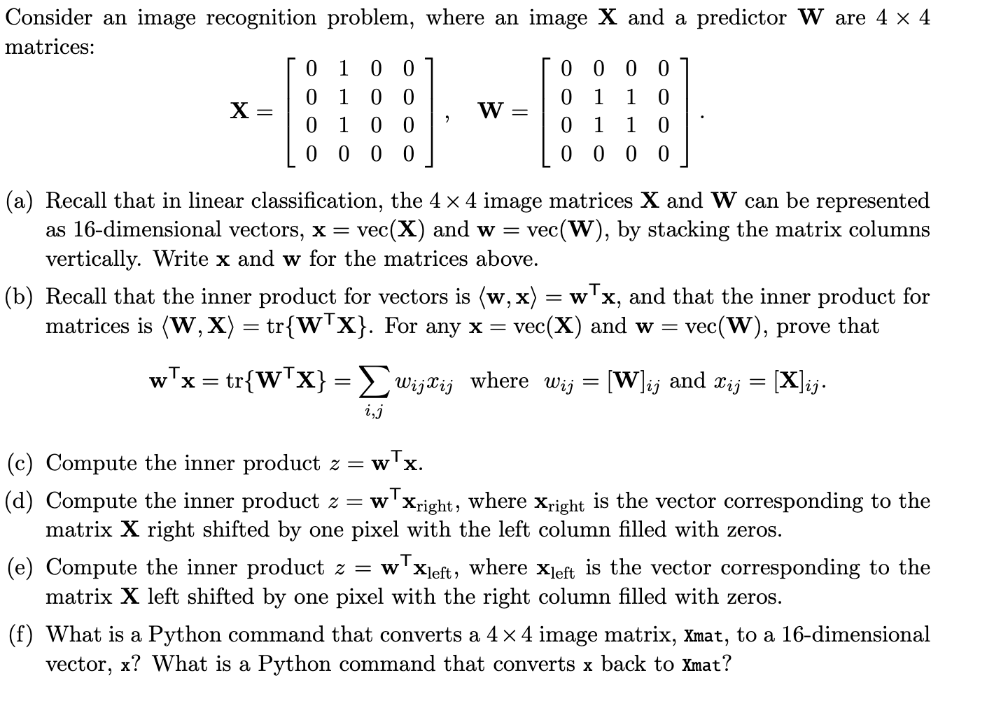 Solved Consider an image recognition problem, where an image | Chegg.com