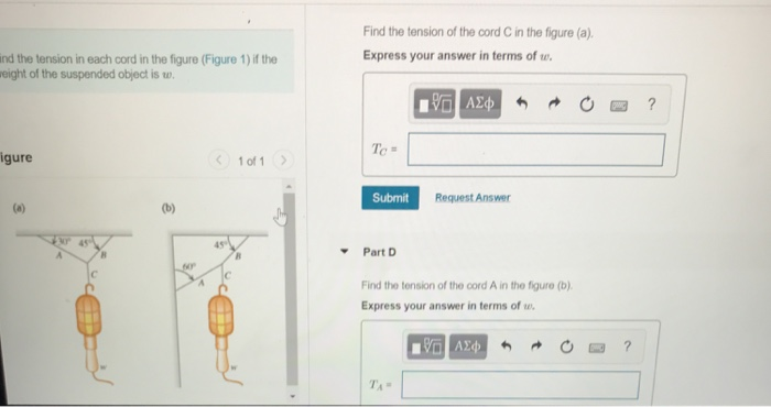Solved Find the tension of the cord A in the figure (a). | Chegg.com