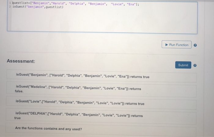 Solved Finding a substring: Guest list Write a logical | Chegg.com