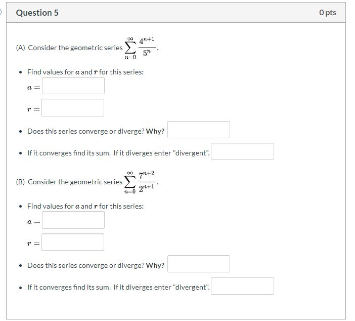 Solved Question 5 O pts 49+1 (A) Consider the geometric | Chegg.com