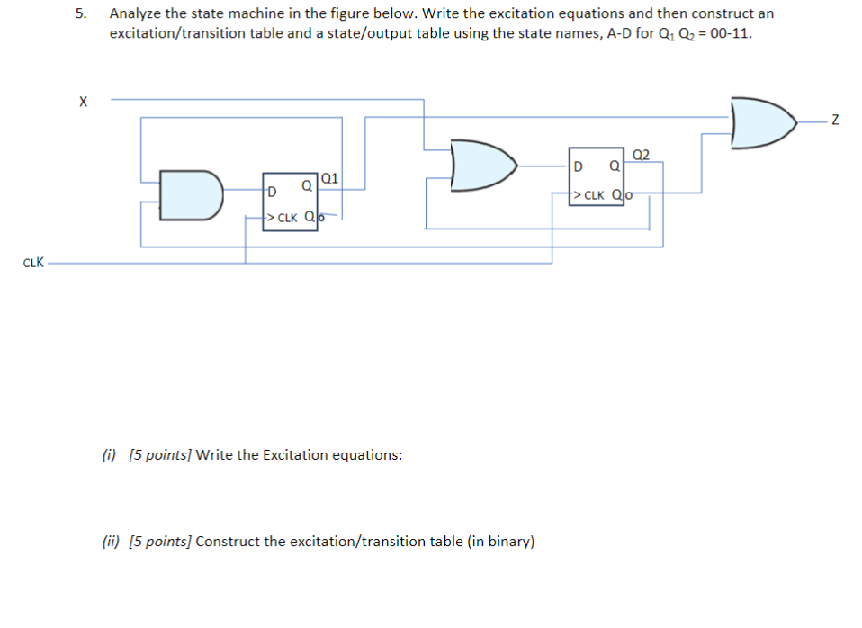5. Analyze the state machine in the figure below. | Chegg.com