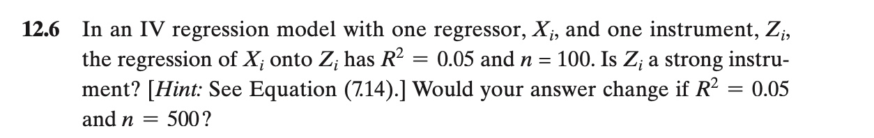 Solved .6 In an IV regression model with one regressor, Xi, | Chegg.com