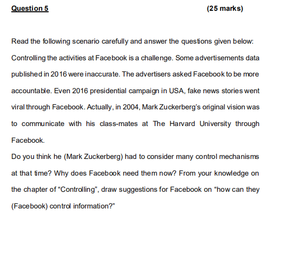 Solved Question 1 25 Marks Read The Following Scenario 