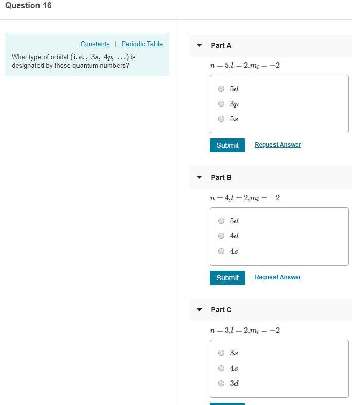Solved Question 16 Constants| Periodic Table Part A What | Chegg.com