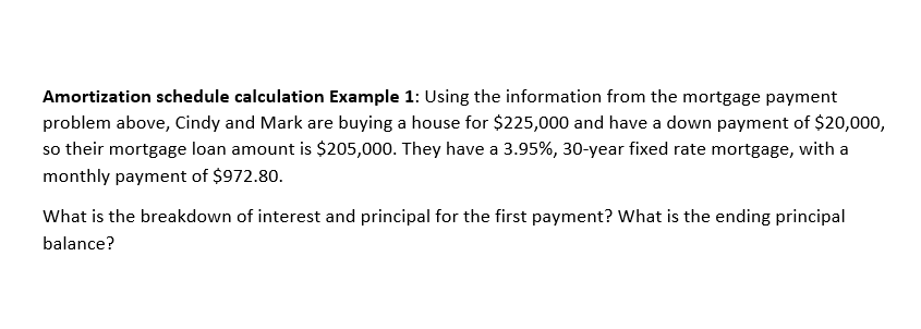 Solved Amortization schedule calculation Example 1: Using | Chegg.com