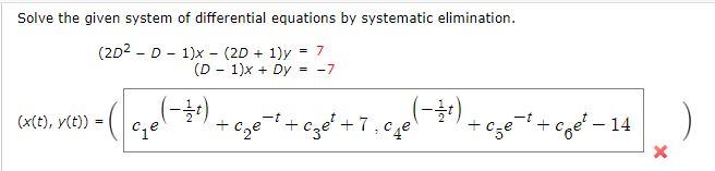 Solved Solve the given system of differential equations by | Chegg.com