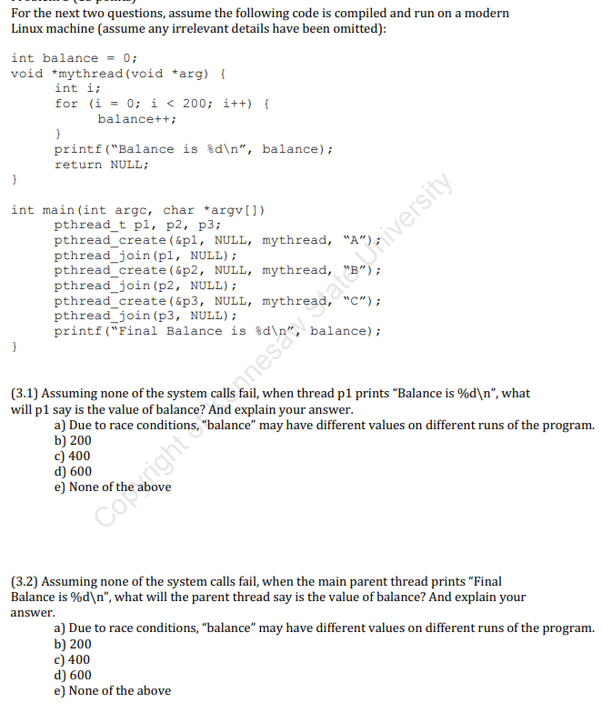 Solved For the next two questions, assume the following code | Chegg.com