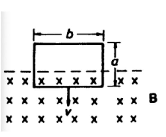 Solved A rectangular loop of dimensions a and b | Chegg.com