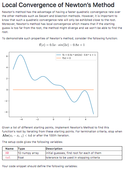 Local Convergence of Newton's Method Newton's method | Chegg.com