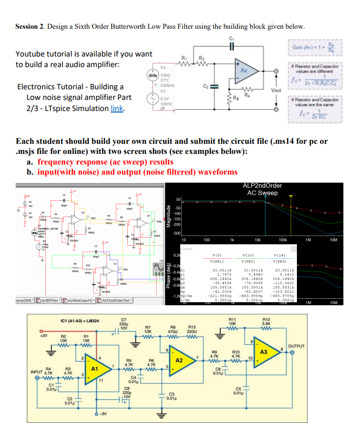 Experiment # 9\&10 Operational Amplifier applications | Chegg.com