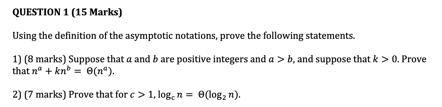 Solved QUESTION 1 (15 Marks) Using the definition of the | Chegg.com