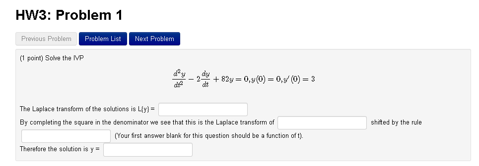 Solved HW3: Problem 1 Previous Problem Problem List Next | Chegg.com