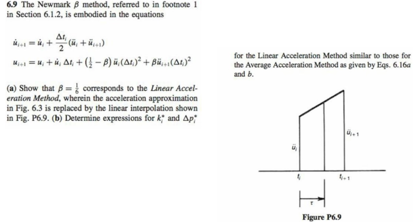 6.9 The Newmark B method, referred to in footnote 1 | Chegg.com