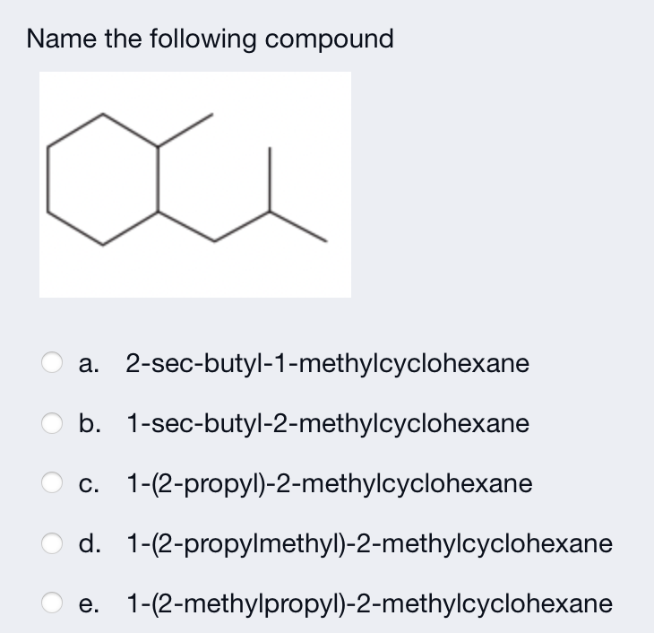 Solved Name the following compound a. | Chegg.com