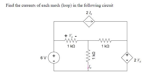 Solved Find the currents of each mesh (loop) in the | Chegg.com