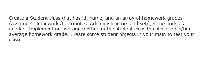 Solved Using Classes, Objects, Constructors, and/or Getters | Chegg.com