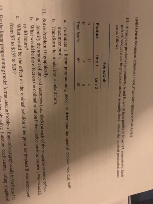 Solved LINEAR PROGRAMMING: COMPUTER SOLUTION AND SENSITIVITY | Chegg.com