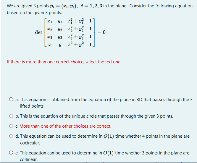 Solved We are given 3 points Pi (Li, Yi), i = 1,2,3 in the | Chegg.com