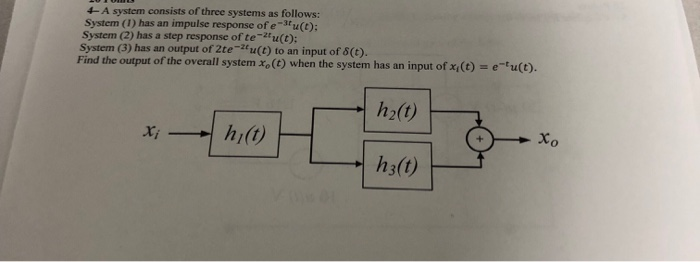 Solved 4-A system consists of three systems as follows: | Chegg.com