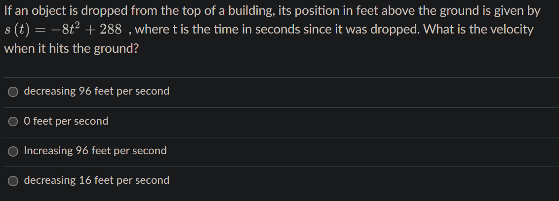 Solved If an object is dropped from the top of a building, | Chegg.com