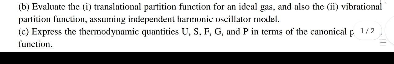 Solved B Evaluate The I Translational Partition Function