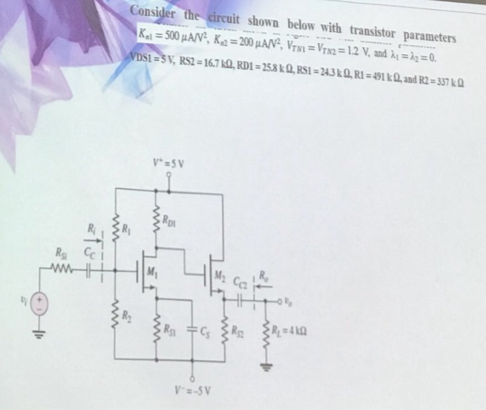 Solved Consider the circuit shown below with transistor | Chegg.com
