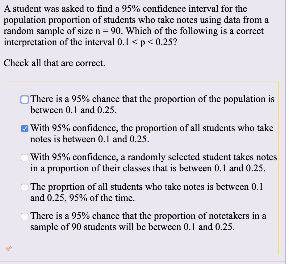 Solved A student was asked to find a 95% confidence interval | Chegg.com