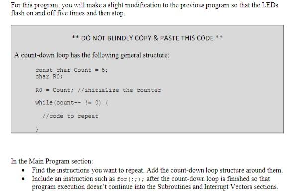 For This Program You Will Make A Slight Modification 