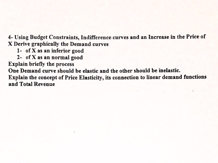 Solved Using Budget Constraints, Indifference curves and an | Chegg.com