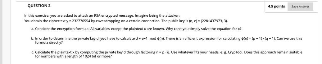 Solved In this exercise, you are asked to attack an RSA | Chegg.com