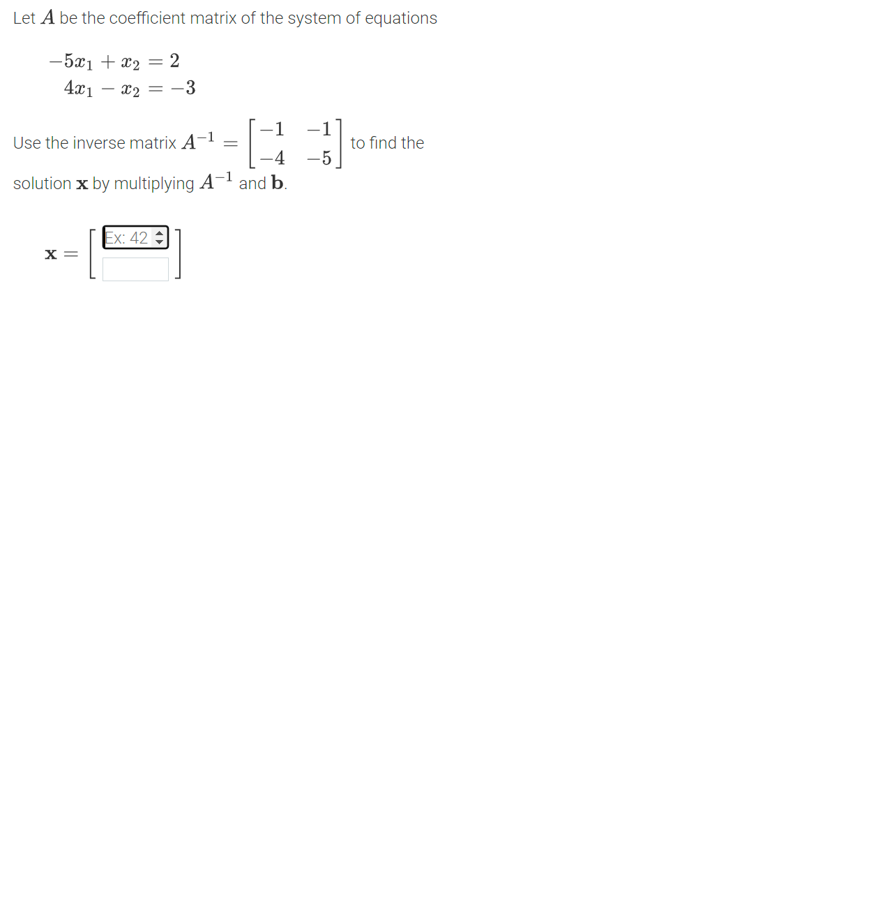 Solved Let A ﻿be the coefficient matrix of the system of | Chegg.com