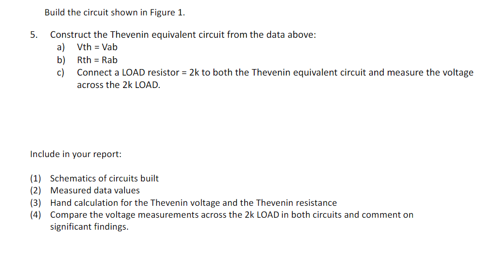 Solved Build the circuit shown in Figure 1. (1) Measure the | Chegg.com