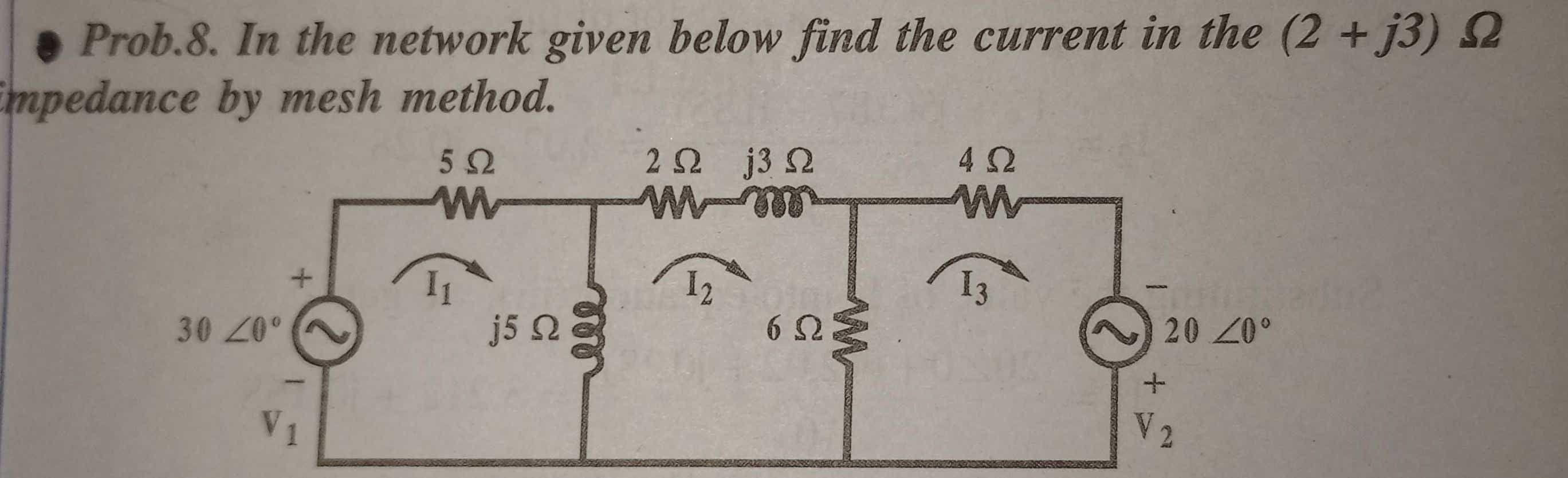 Solved Prob.8. In the network given below find the current | Chegg.com