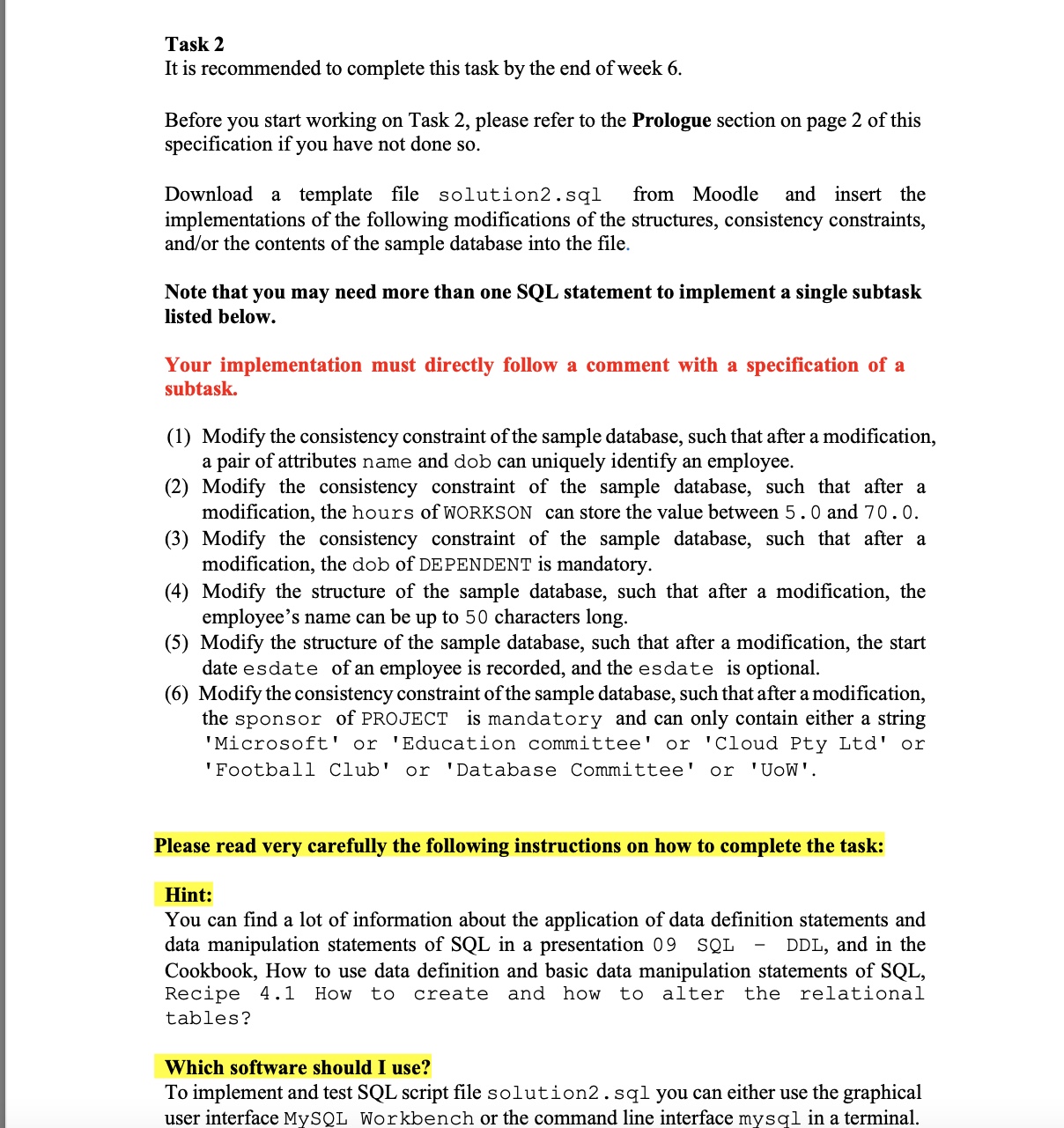 Solved How do I refresh a sample database? Note: You will | Chegg.com