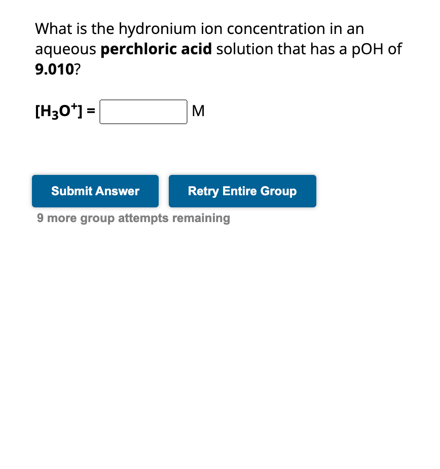 Solved The hydronium ion concentration in an aqueous | Chegg.com