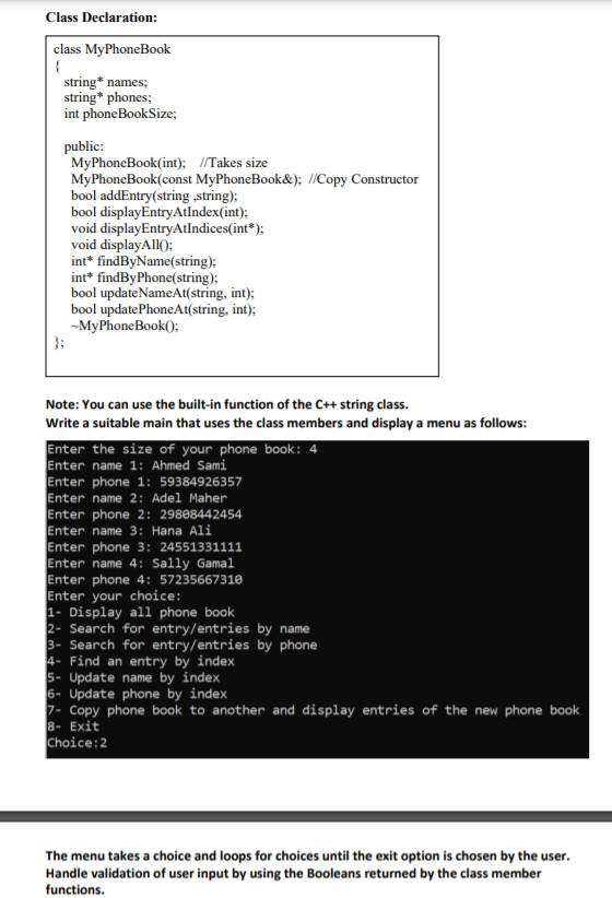 Task: Implement the following class MyPhoneBook. You | Chegg.com
