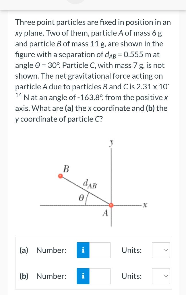 Solved Three point particles are fixed in position in an xy | Chegg.com