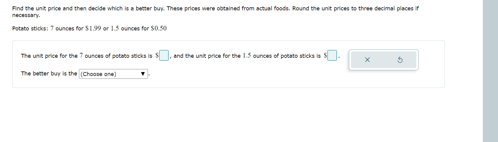 Solved Find the unit price and then decide which is a better | Chegg.com