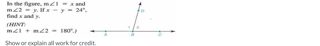 Solved In the figure, \\( \\mathrm{m} \\angle 1=x \\) and | Chegg.com