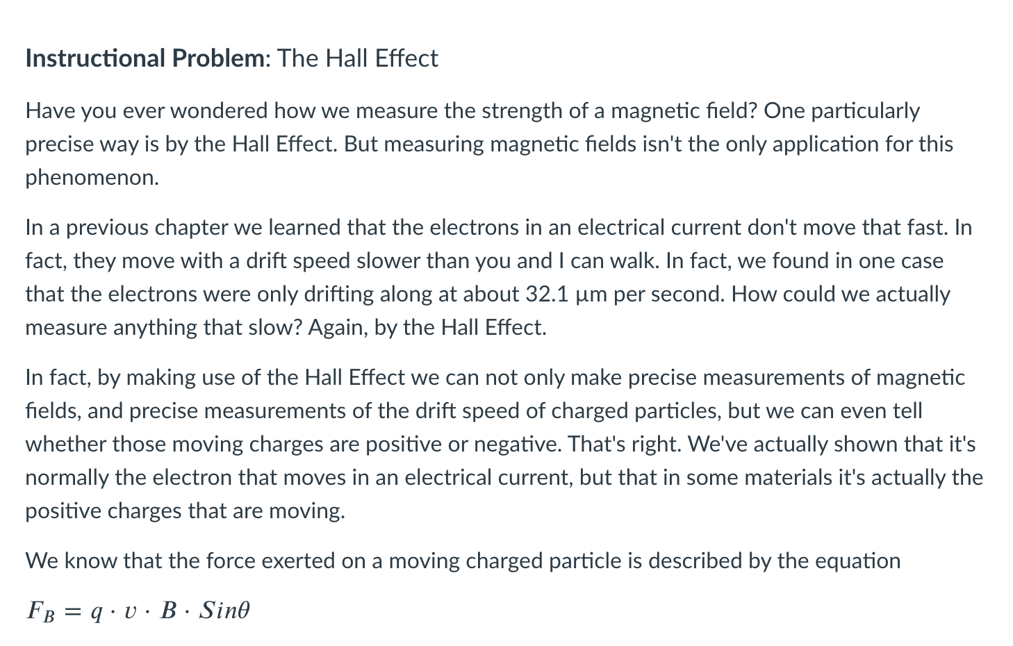 Instructional Problem: The Hall Effect Have you ever | Chegg.com