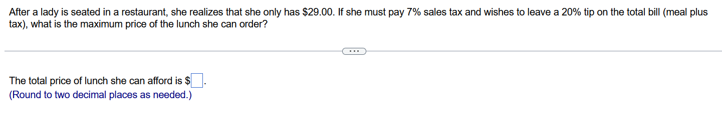 Solved After a lady is seated in a restaurant, she realizes | Chegg.com