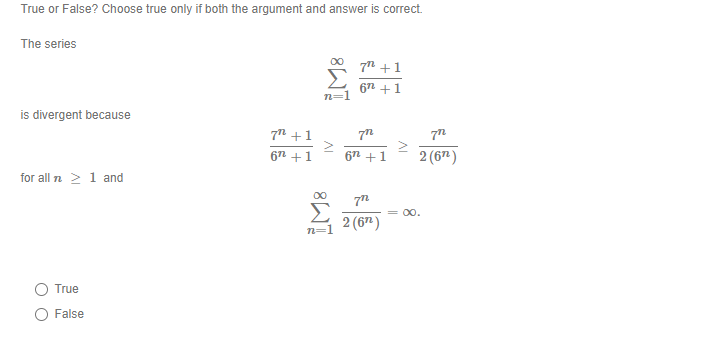 Solved True or False? Choose true only if both the argument | Chegg.com
