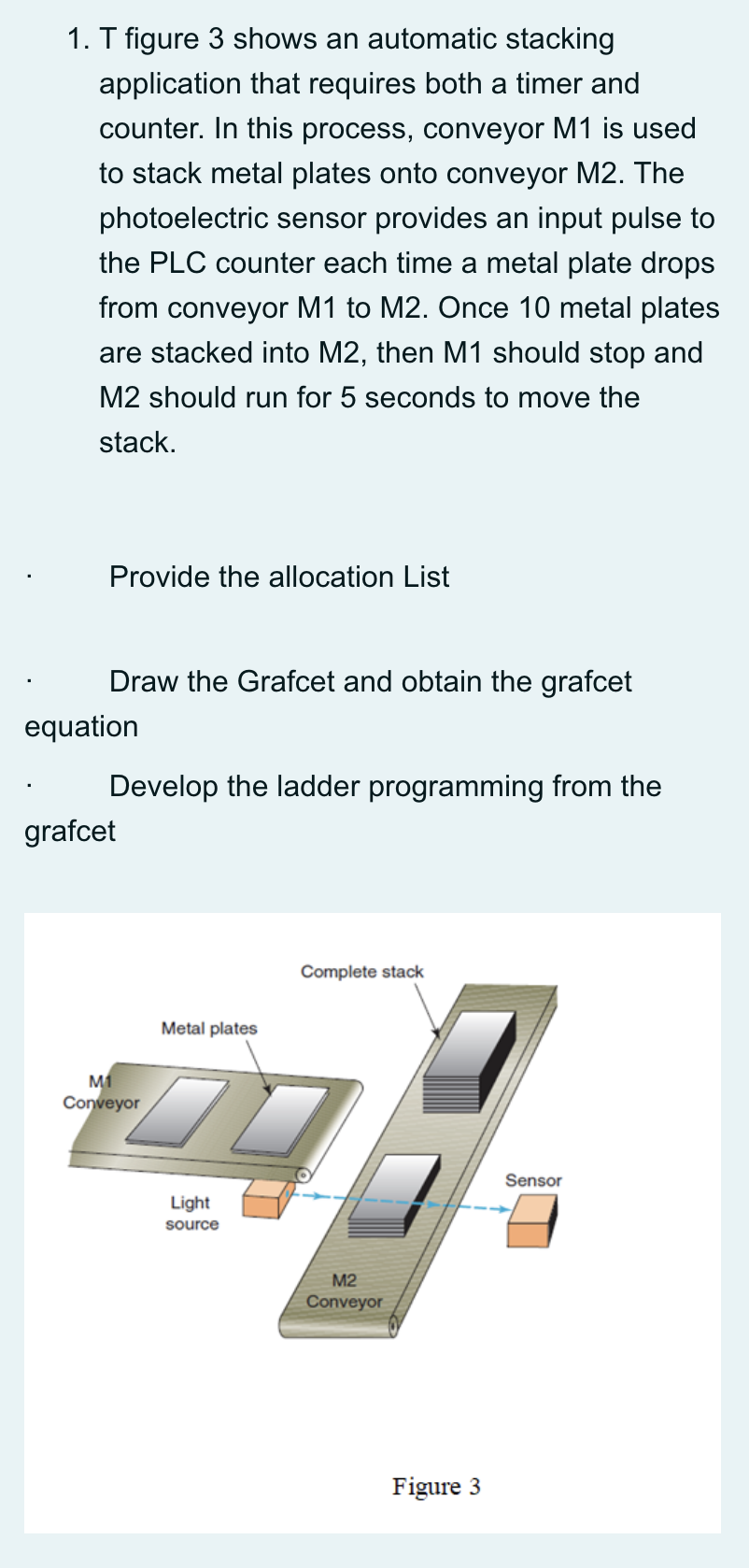 Solved ONLY PART 2 : Grafcet and obtain the grafcet | Chegg.com