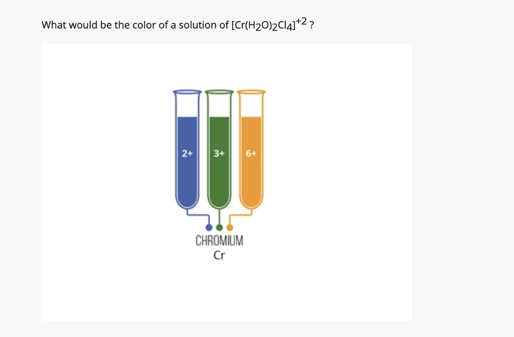 Solved What would be the color of a solution | Chegg.com Solved What would be the color of a solution | Chegg.com